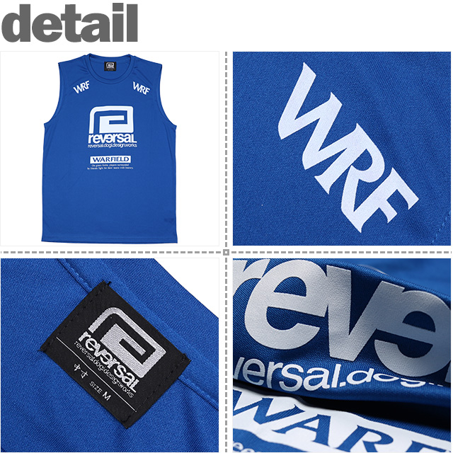 (リバーサル) reversal WARFIELD SLEEVELESS BLUE (SS:TEE)(rvrgb077-BL) タンクトップ ノースリーブ ドライメッシュ WARFIELD ...